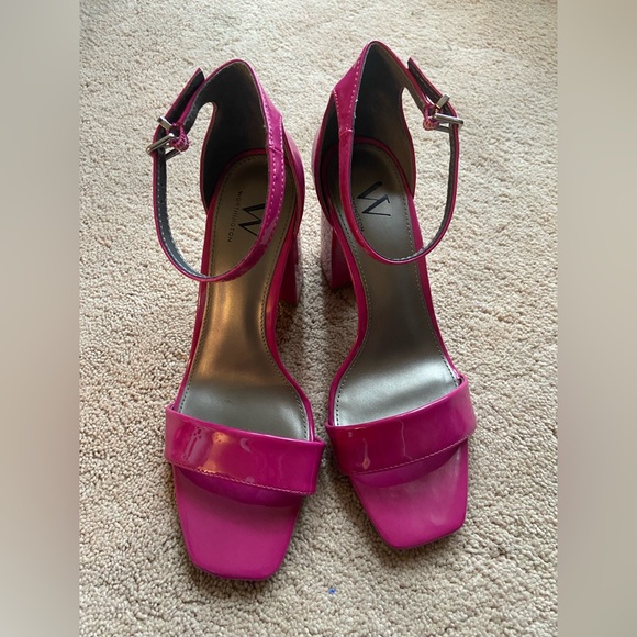 Worthington | Shoes | Plum Colored Block Heels Ankle Strap Like New ...